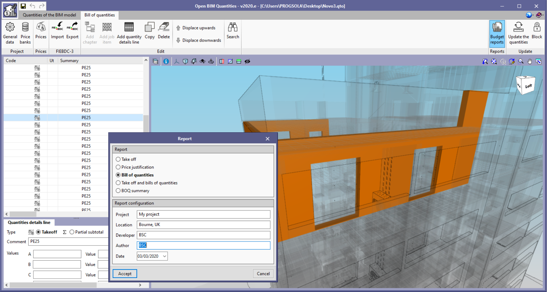 Open BIM Quantities: medición y presupuesto a partir de archivos en IFC