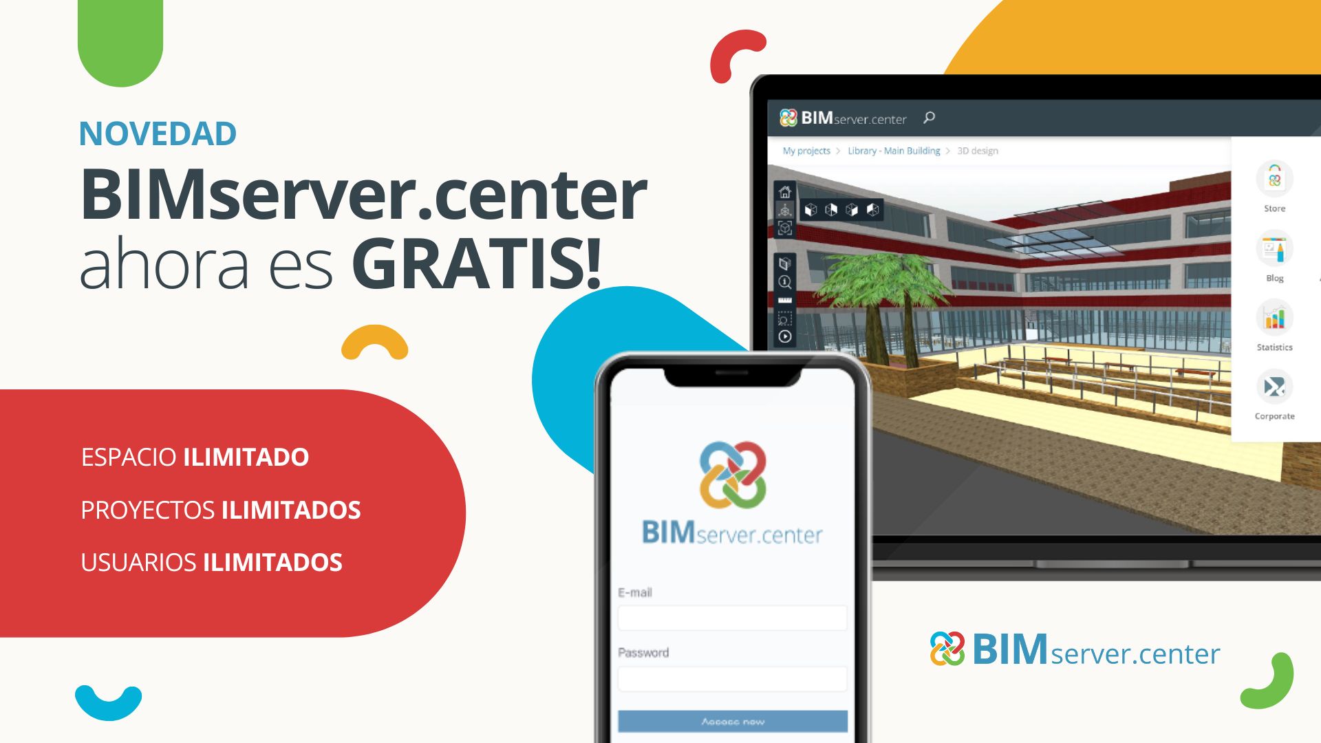 BIMserver.center ofrece espacio ilimitado y gratis en proyectos BIM